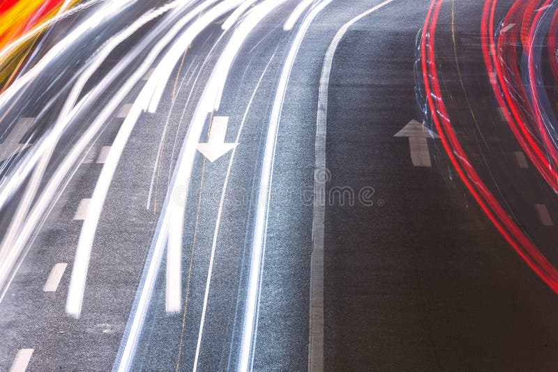 Urban road light trails stock photo. Image of travel - 63810410