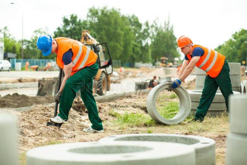 Urban road project stock photo. Image of push, ditch - 67662842