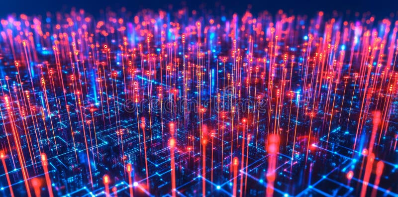 An Urban Scene with Neon Lights and Binary Code Reminiscent of the ... An Urban Scene with Neon Lights and Binary Code Reminiscent of the ...