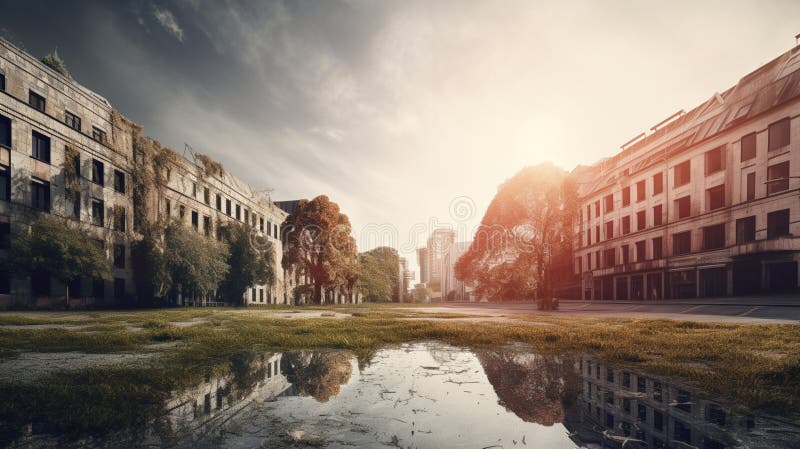 Urban Scene Showing the Effect of Environment Climate Change Stock ...