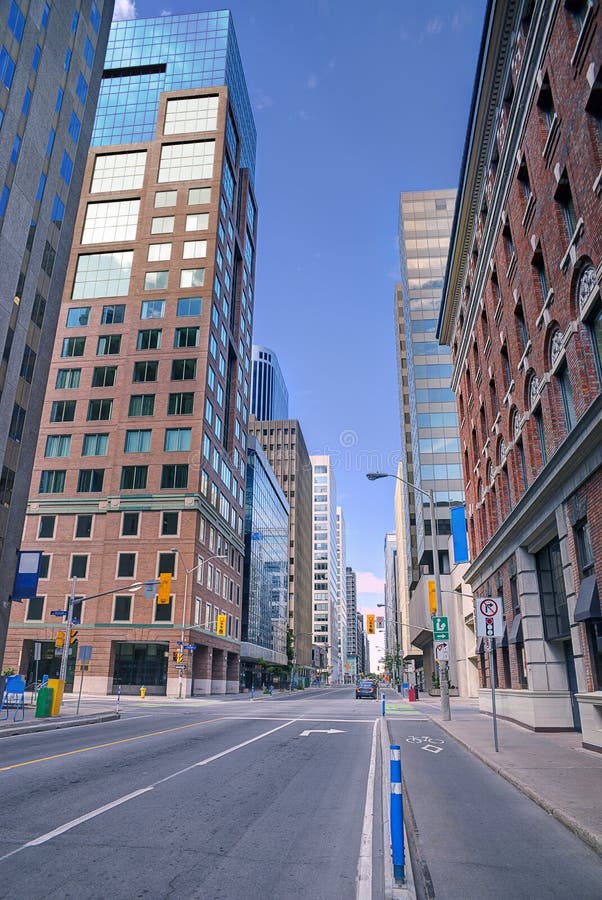 Urban Scene Street View in the Morning Stock Photo - Image of city ...