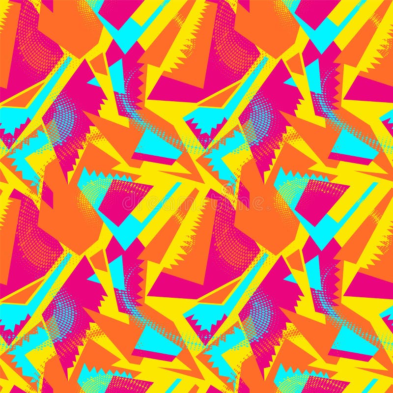 Urban Seamless Abstract Pattern with Curved Geometry Elements Stock ...