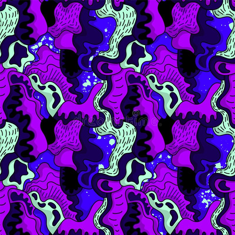 Urban Seamless Artwork with Wave Hand Drawn Unique Pattern Stock Vector ...