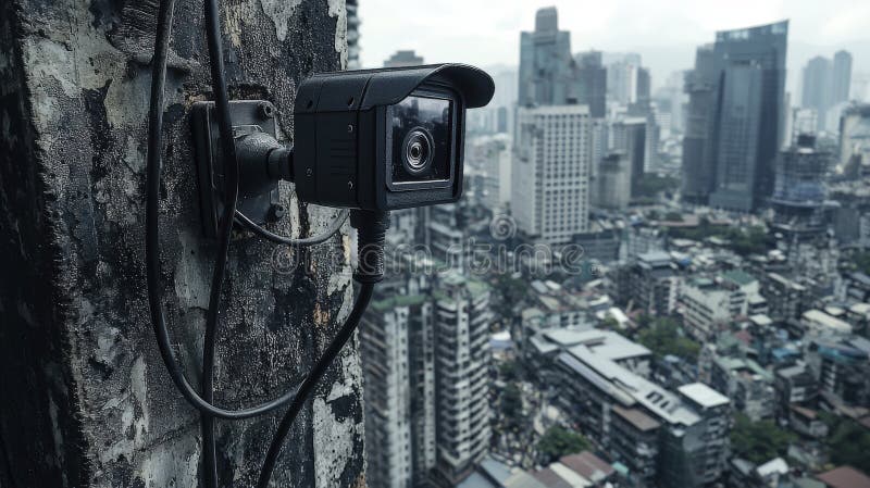 Urban Security Surveillance System City Skyline Technology Image Urban ...