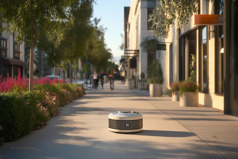 Urban Sidewalks Bustling with Autonomous Delivery Robots Navigating ...