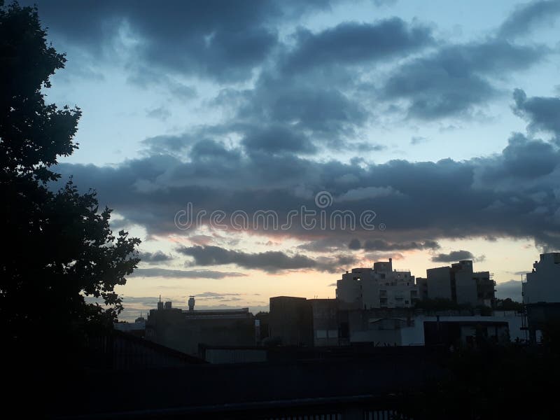 Urban Sky at the Afternoon Evening Stock Image - Image of city, urban ...