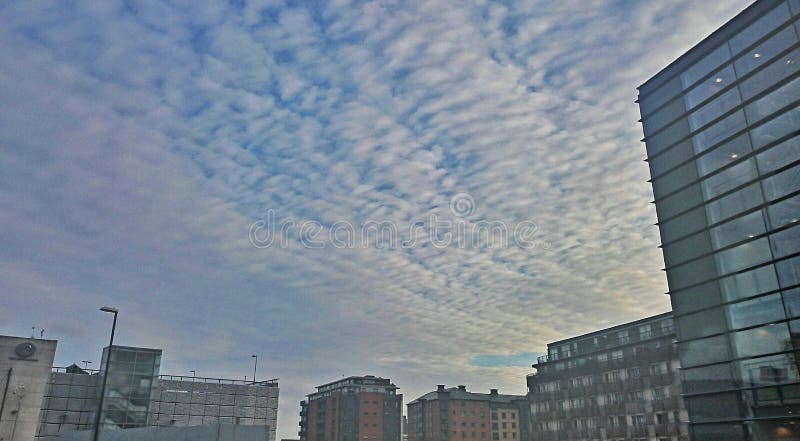 Urban sky stock image. Image of clouds, blue, building - 51947105