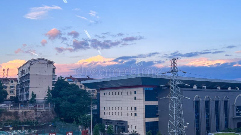 Picturesque Urban Skyline at Dusk with Modern & Traditional ...
