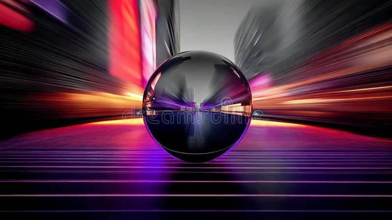 Urban Sphere Reflection in Dynamic City Lights Stock Footage - Video of ...