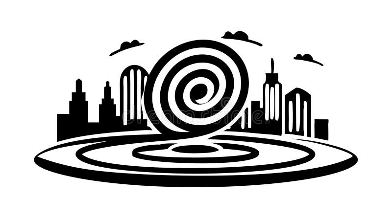 Urban Spiral, City Growth Pattern, Development Flow, Vector Design ...