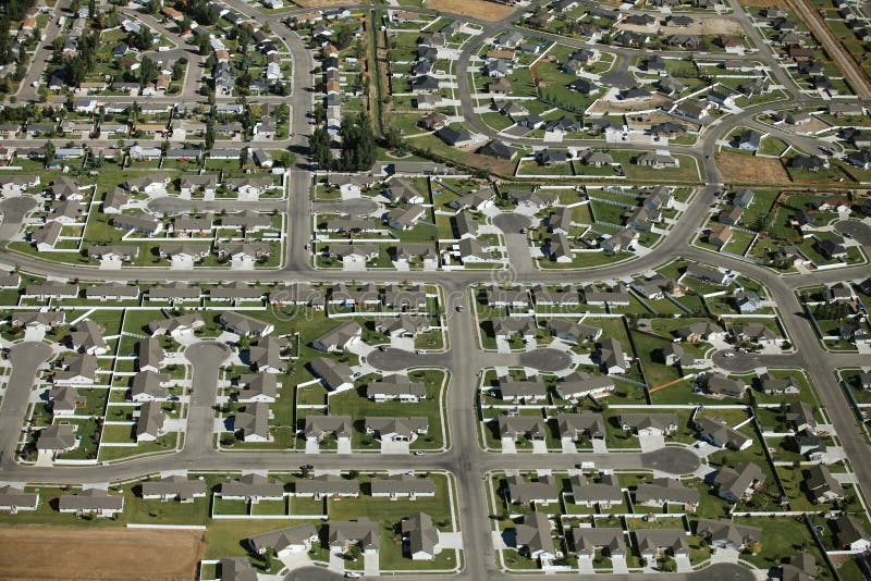 An Aerial View of Urban Sprawl in a Modern Residential Subdivision ...