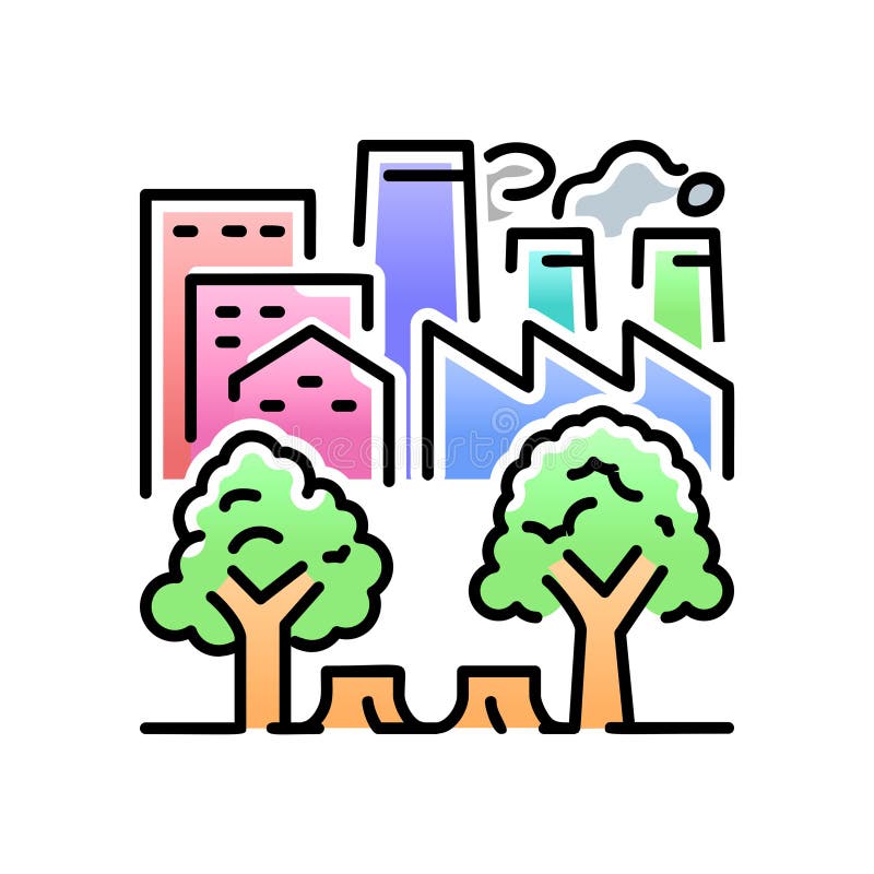 Urban Sprawl icon logo stock vector. Illustration of earth - 368551014