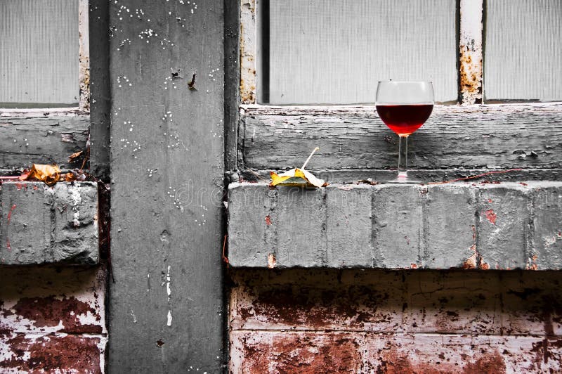 Urban Still Life with a Glass of Wine Stock Image - Image of urban ...