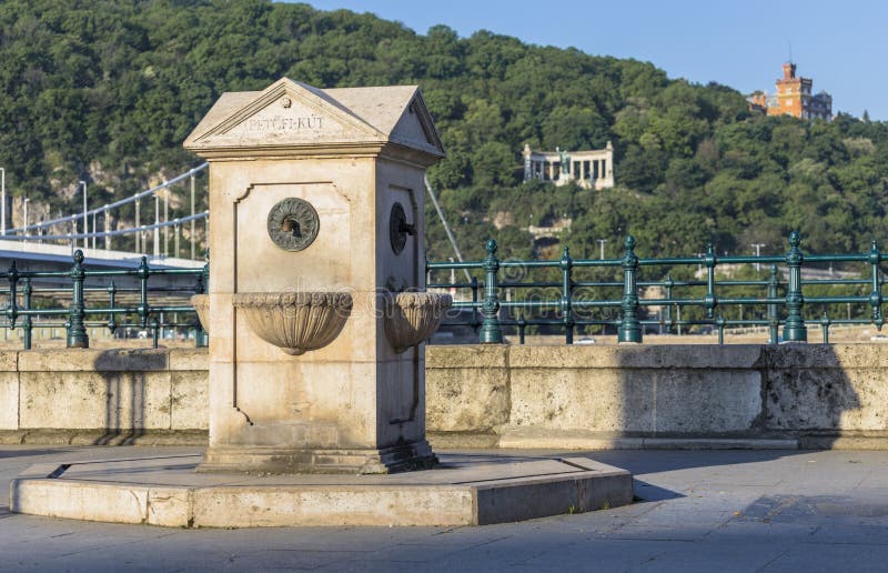 Urban stone water column stock image. Image of column - 42039037