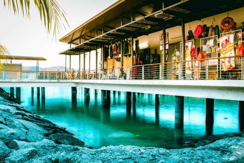 Urban store in seashore editorial stock image. Image of estate - 196176179