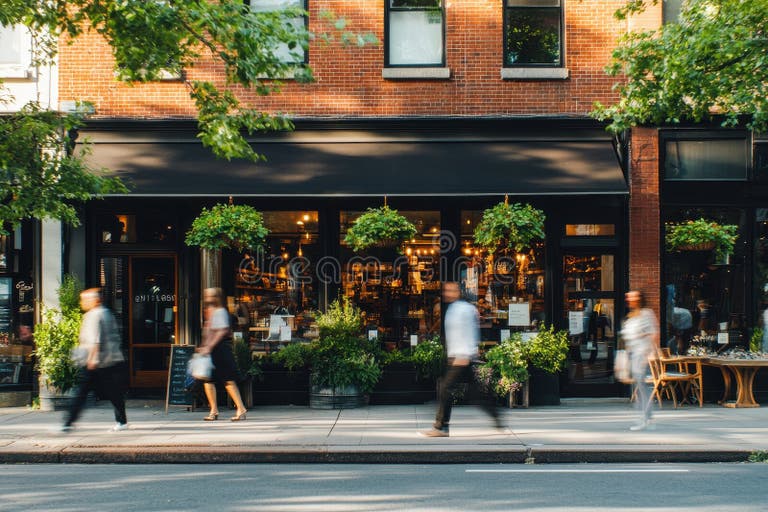 Urban Storefront Display with Reflective Elements Stock Photo - Image ...