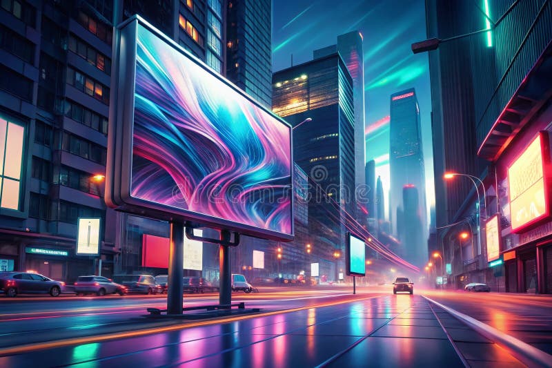 Urban Street Digital Billboard Mockup a Detailed Macro Perspective for ...