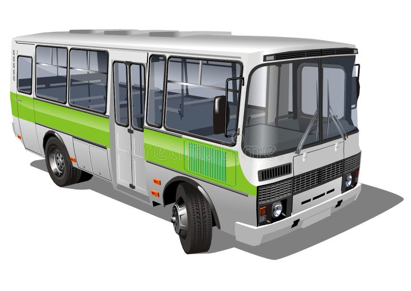 Vector Urban Passenger Mini-bus Stock Vector - Illustration of ...