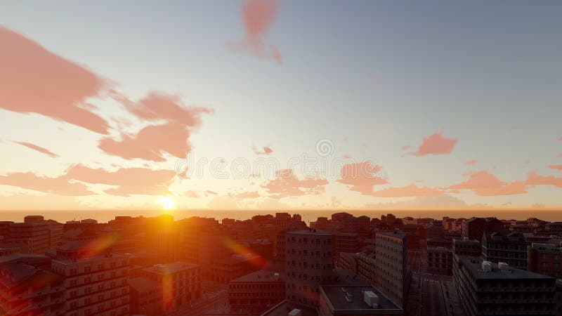 3d Sunset Render City Stock Illustrations – 6,639 3d Sunset Render City ...