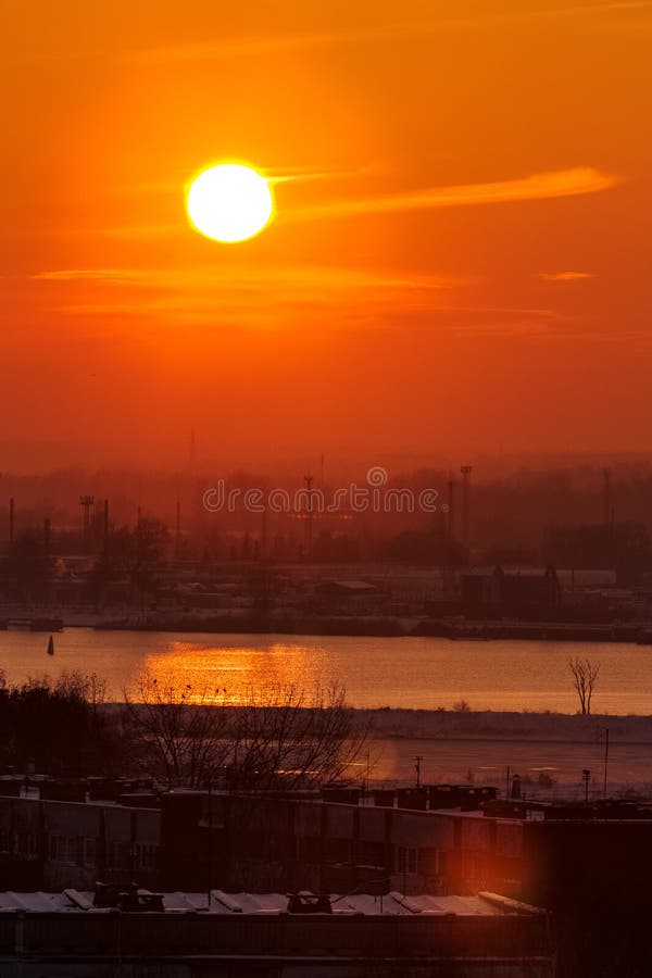 Urban sunset landscape stock photo. Image of sunset, dramatic - 92559476