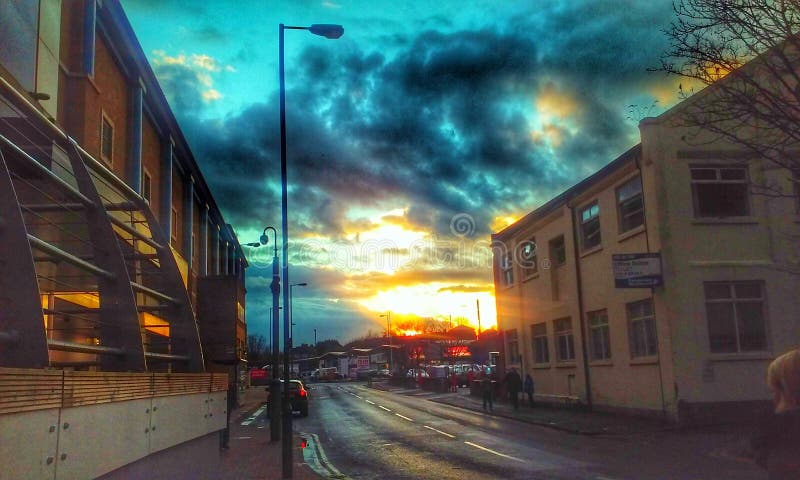 Urban sunset editorial photography. Image of urban, maidstone - 80102352