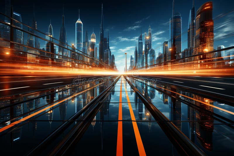 Urban Symphony, Modern Building Backdrop Adorned with Captivating ...