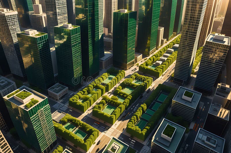 Urban Tapestry: Overhead View of a Bustling Cityscape with Teeming ...