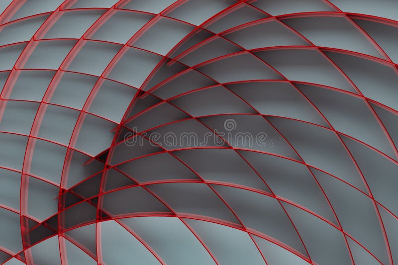 Urban Technology Abstract Background, Pattern - Thin Red Curved ...