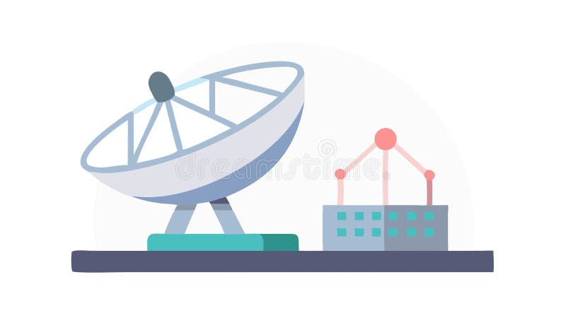 Urban Telecommunications: Large Satellite Dish Icon, Vector Design ...