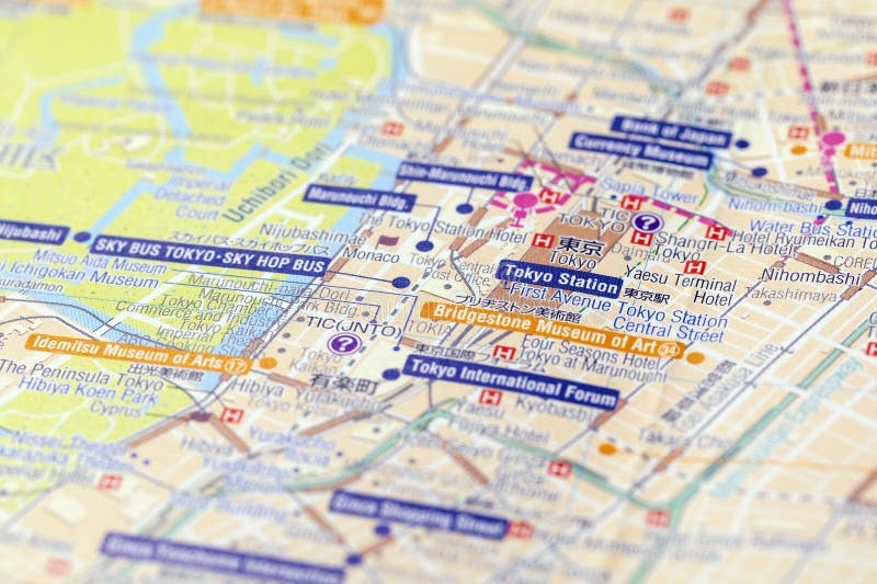 Tokyo City Map in Japan. stock illustration. Illustration of line ...