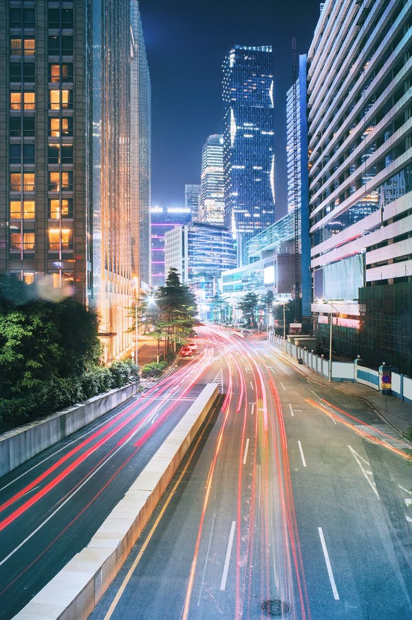 Urban traffic scene stock photo. Image of road, speed - 64178802