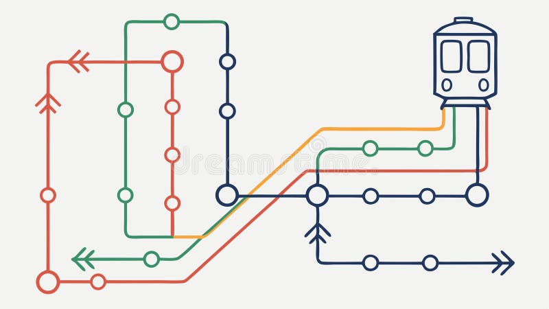 Urban Transit Network Map Vector Illustration, Vector Design Generative ...