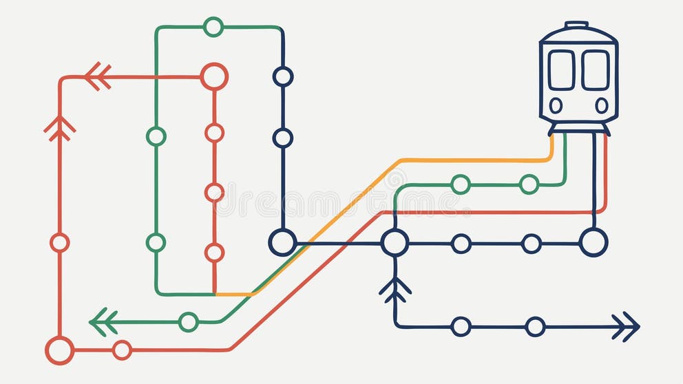 Urban Transit Network Map Vector Illustration, Vector Design Generative ...