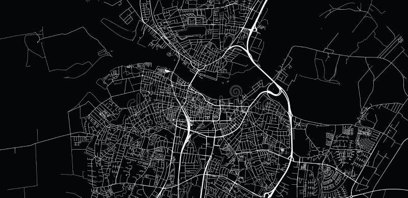 Urban Vector City Map of Aalborg, Denmark Stock Vector - Illustration ...