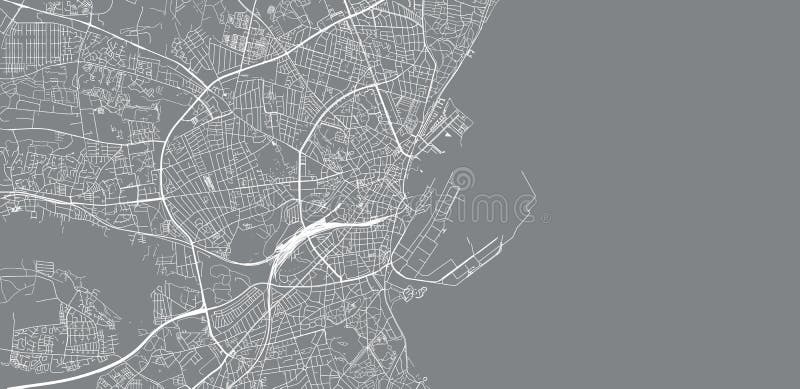 Urban Vector City Map of Aarhus, Denmark Stock Vector - Illustration of ...