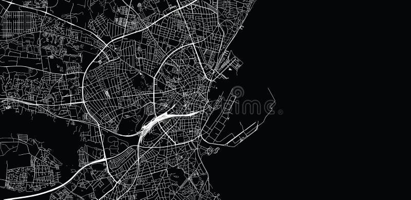 Urban Vector City Map of Aarhus, Denmark Stock Vector - Illustration of ...