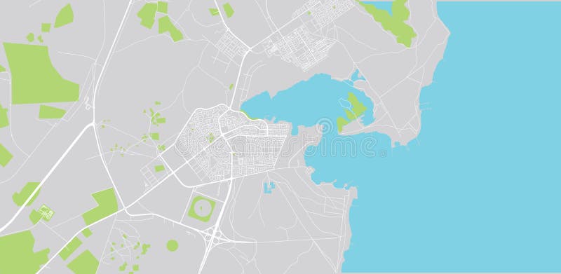 Urban Vector City Map of Al Khor, Qatar Stock Vector - Illustration of ...