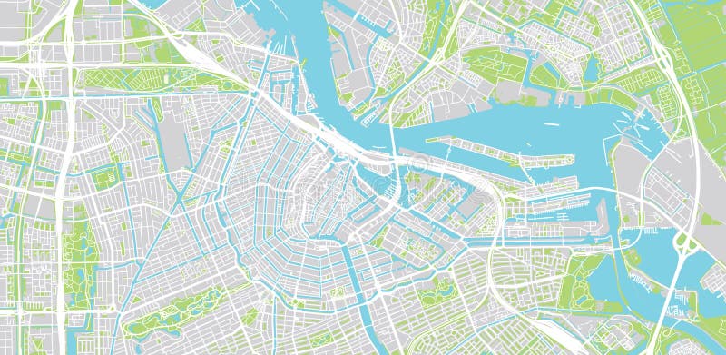 Amsterdam City Road Map Stock Illustrations – 234 Amsterdam City Road ...