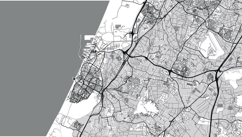 Urban Vector City Map of Ashdod, Israel, Middle East Stock Vector ...