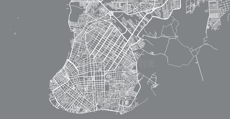Urban Vector City Map of Belem, Brazil Stock Vector - Illustration of ...