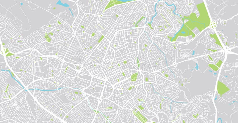 Urban Vector City Map of Campinas, Brazil Stock Vector - Illustration ...