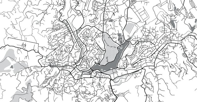 Urban Vector City Map of Da Lat, Vietnam Stock Vector - Illustration of ...