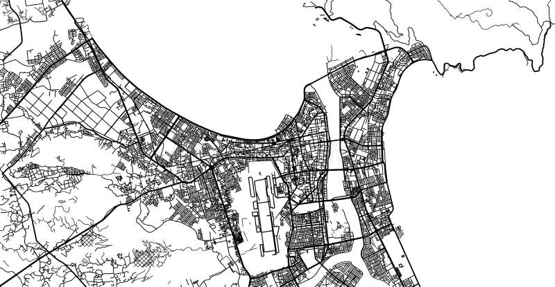 Urban Vector City Map of Da Nang, Vietnam Stock Vector - Illustration ...