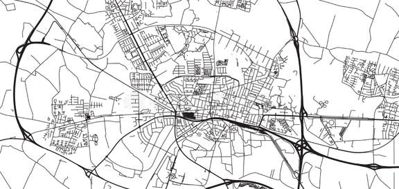 Urban Vector City Map of Herning, Denmark Stock Vector - Illustration ...