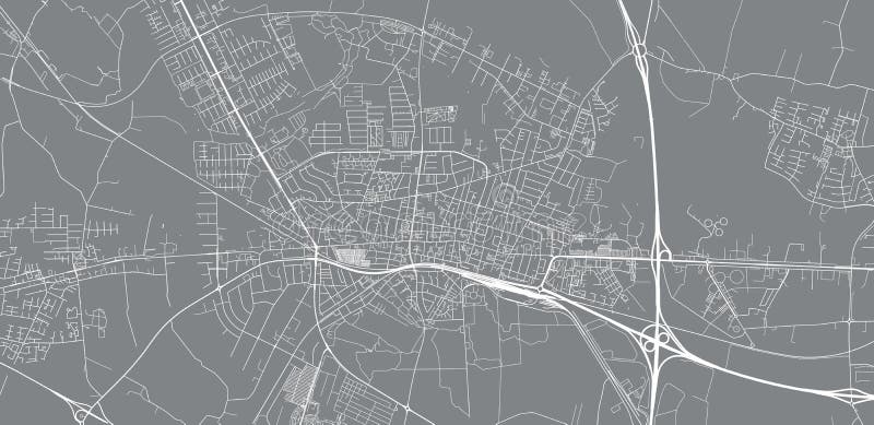 Urban Vector City Map of Herning, Denmark Stock Vector - Illustration ...