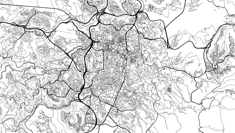 Urban Vector City Map of Jerusalem, Israel, Middle East Stock Vector ...