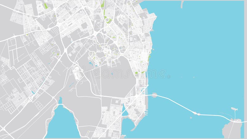 Urban Vector City Map of Khobar, Saudi Arabia, Middle East Stock Vector ...