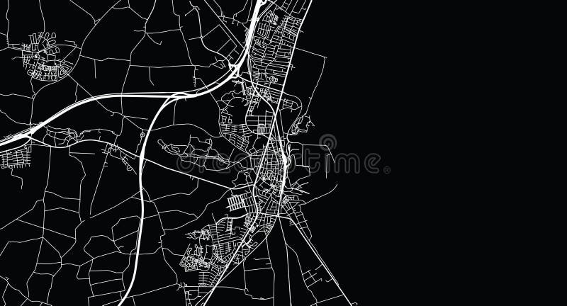 Urban Vector City Map of Koge, Denmark Stock Vector - Illustration of ...