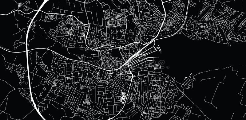 Urban Vector City Map of Kolding, Denmark Stock Vector - Illustration ...