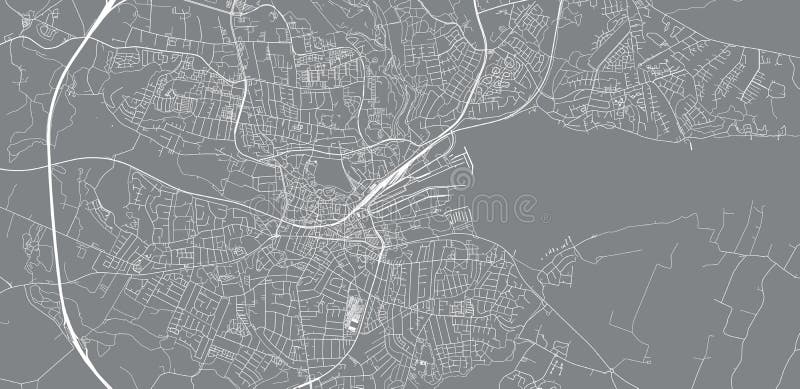 Urban Vector City Map of Kolding, Denmark Stock Vector - Illustration ...